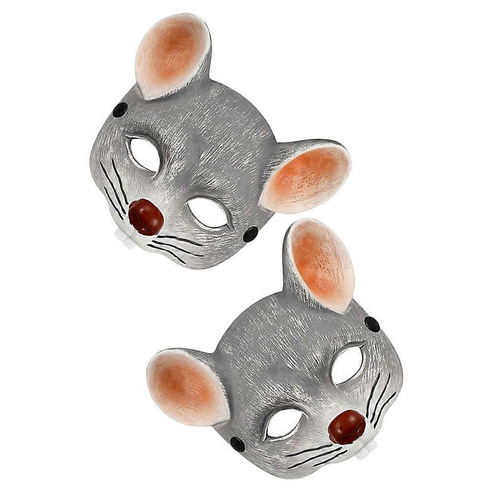 2pcs 3D PU Foam Rat Mask Realistic Mouse Costume Animal Half Face Mask ...