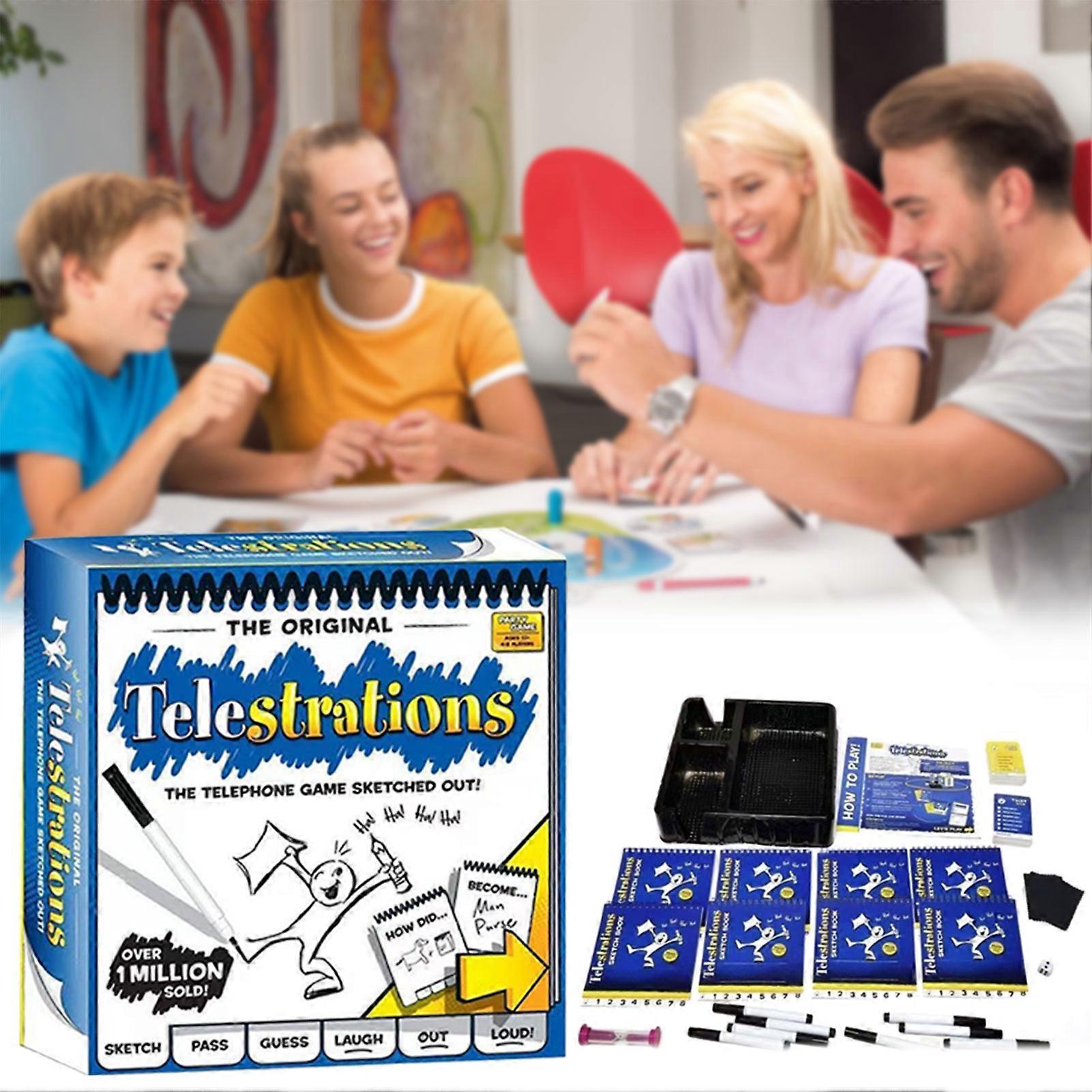 Telestrations Board Game - Hilarious Family Fun for Kids, Adults ...