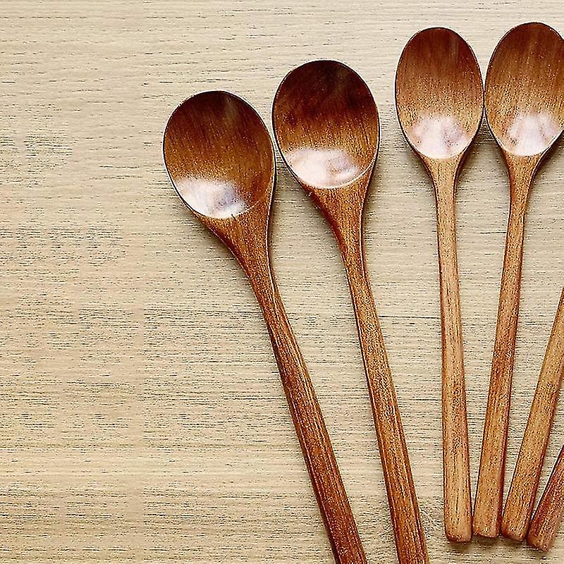 Cooking Utensils Wooden Spoon, Long Handled Stirring Wooden Spoon 6 ...