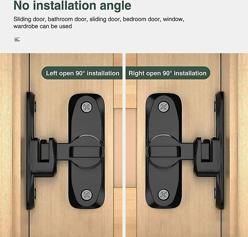 Silver Latch Door Lock, Sliding Door Stopper, 90 Swing Door Hook Latch ...