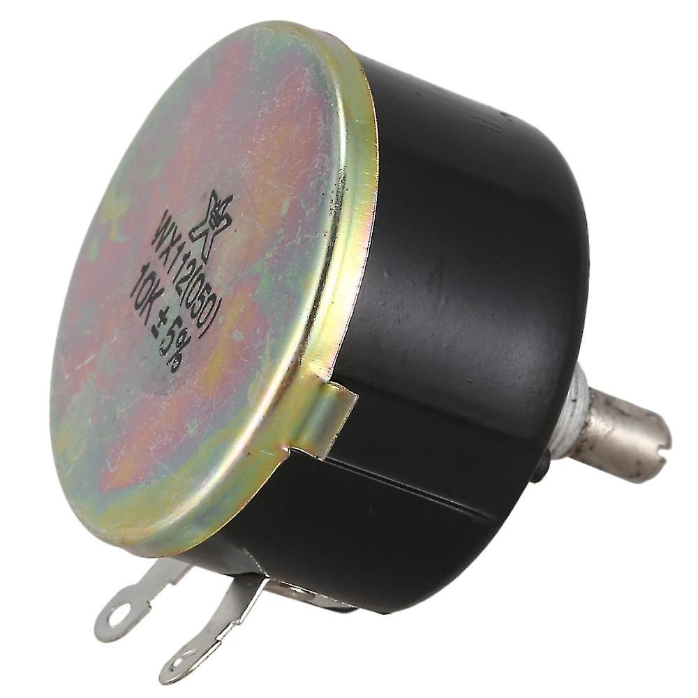 Wx050 10k Ohm 5w 6mm Round Shaft Wire Wound Potentiometer Black+silver ...