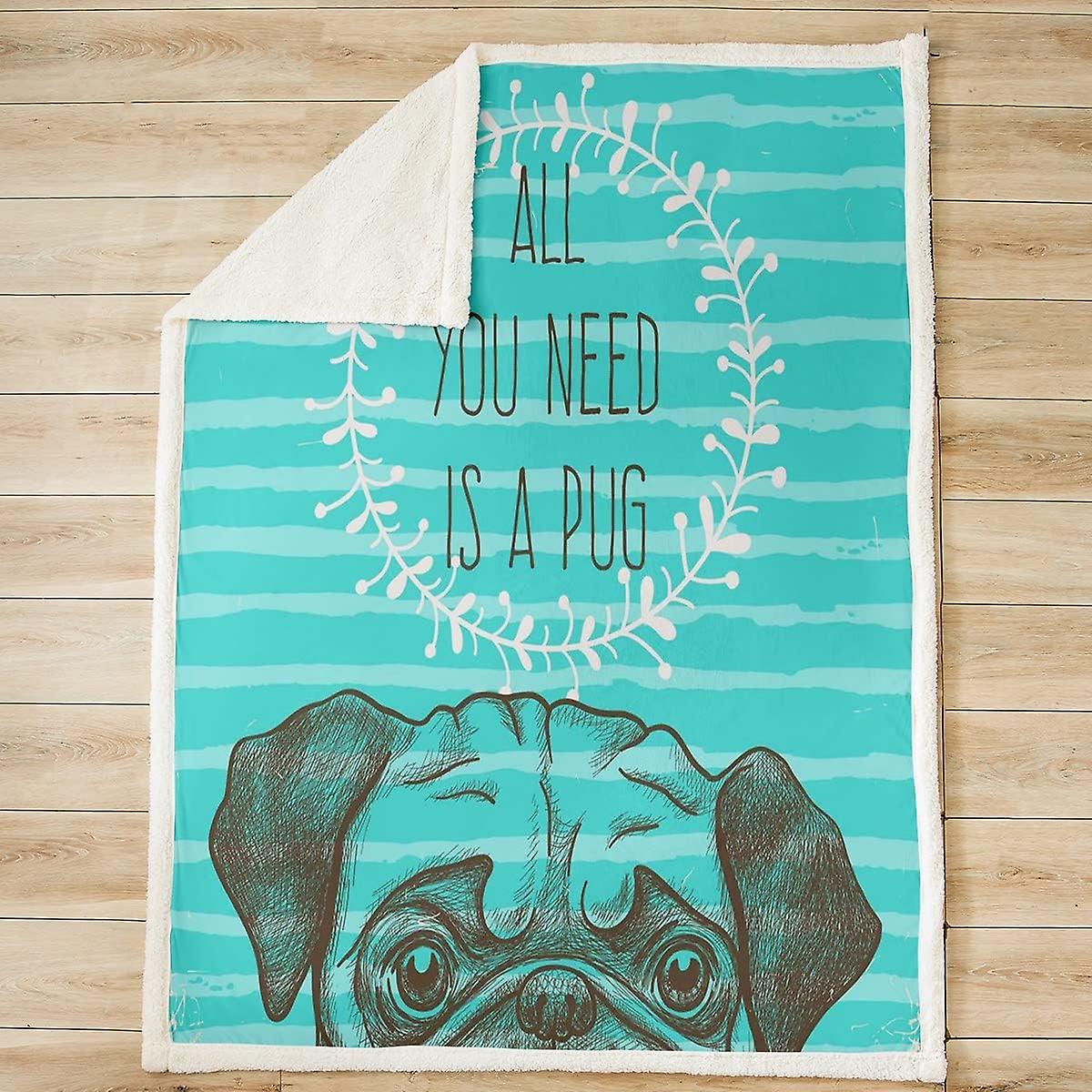 söt hund sherpa filt mops hund kasta filtar för barn pojkar flickor ...