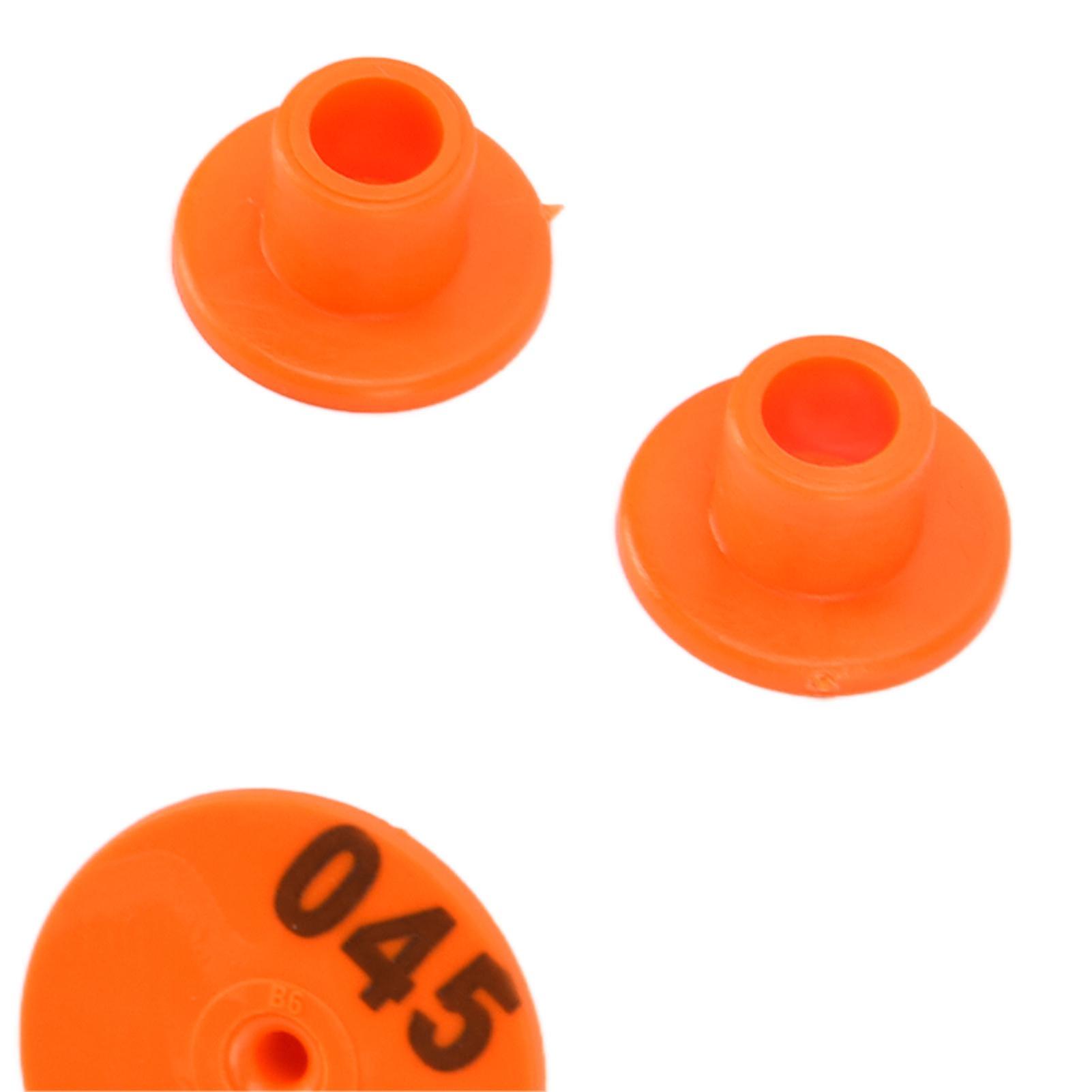 Orange Livestock Ear Tag 100pcs - Anti-Dropping Pig Round Ear Tag with ...