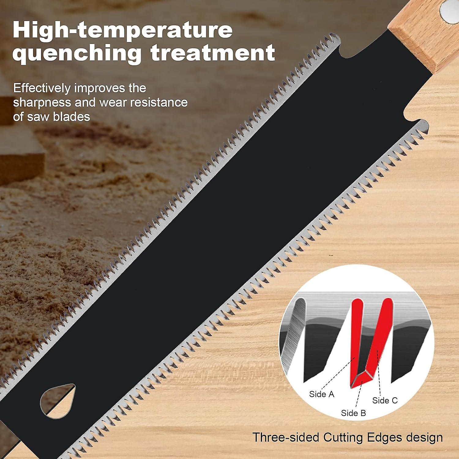 Japanese Saw, Hand Saw with 12/15 TPI Double Cutting Edge, 150mm ...