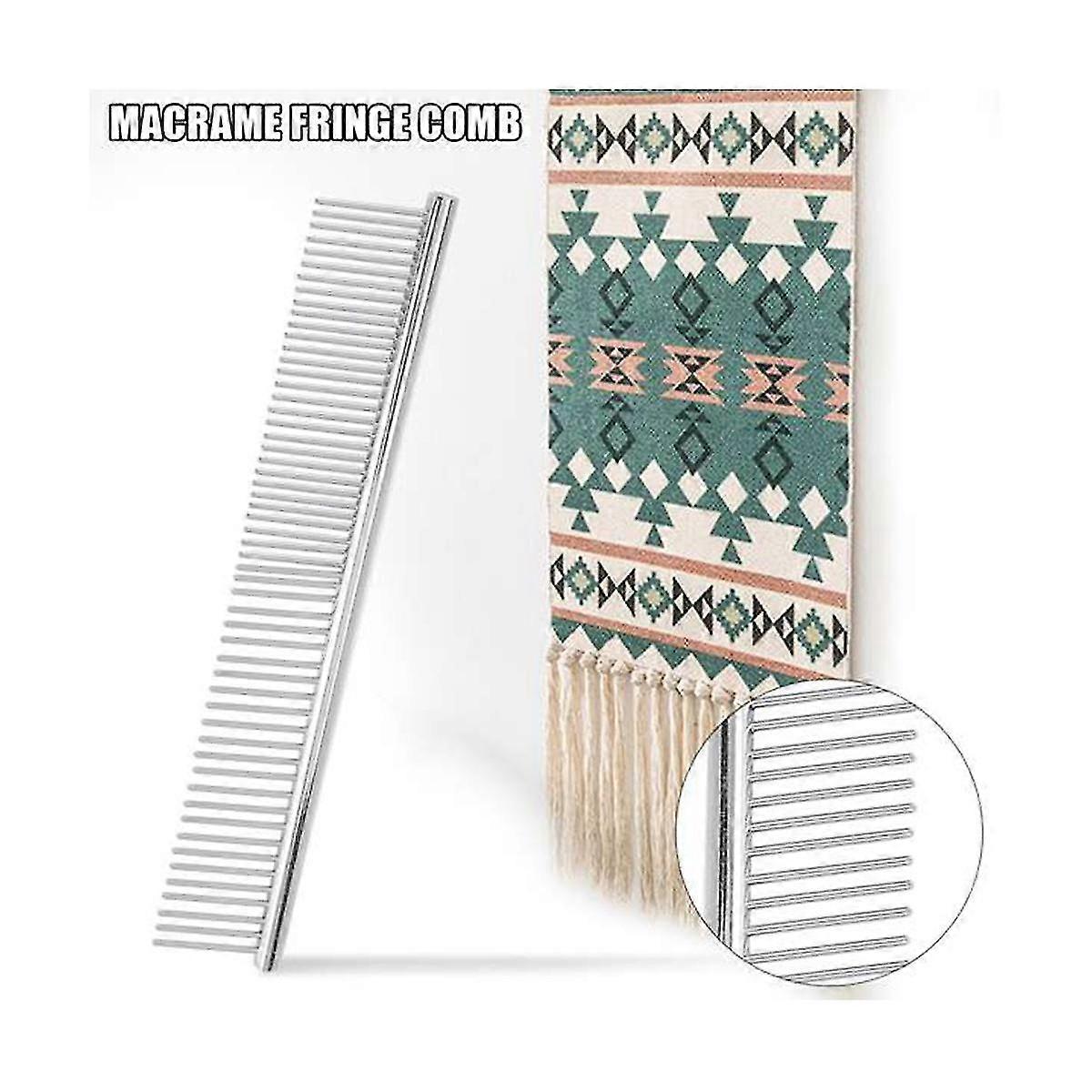 2 Pack Macrame Fringe Comb Set Stainless Steel Comb For Making Knitting ...