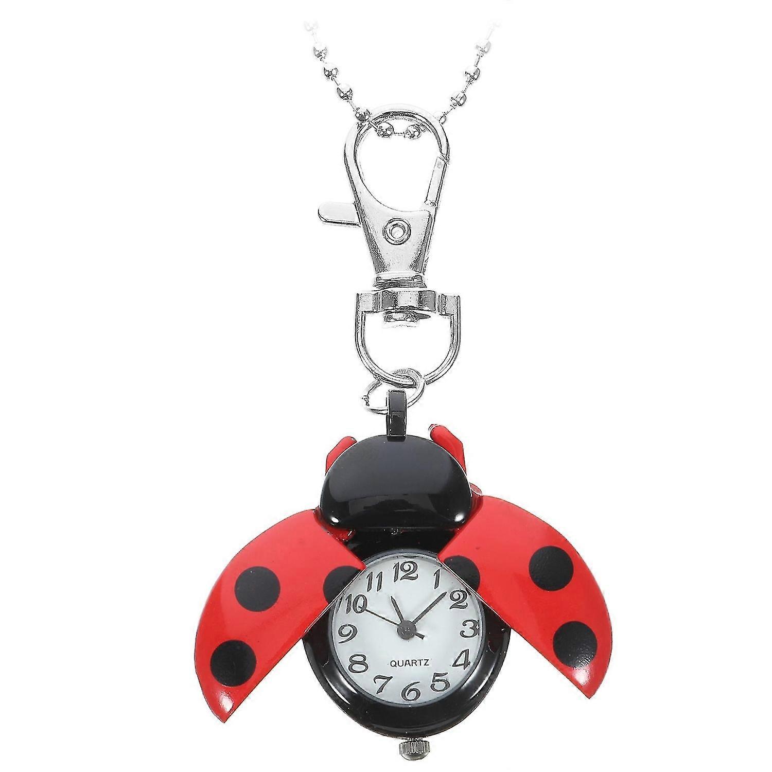 Retro Pocket Watch Creative Ladybug Shape Vintage Quartz Pocket Watch ...