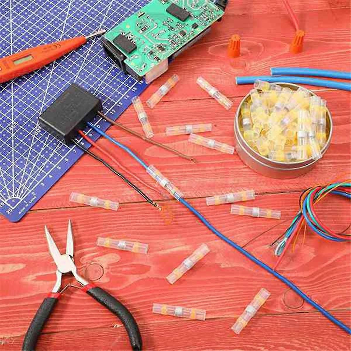 150Pcs 12-10 AWG Yellow Solder Seal Wire Connectors Solder Heat Shrink ...