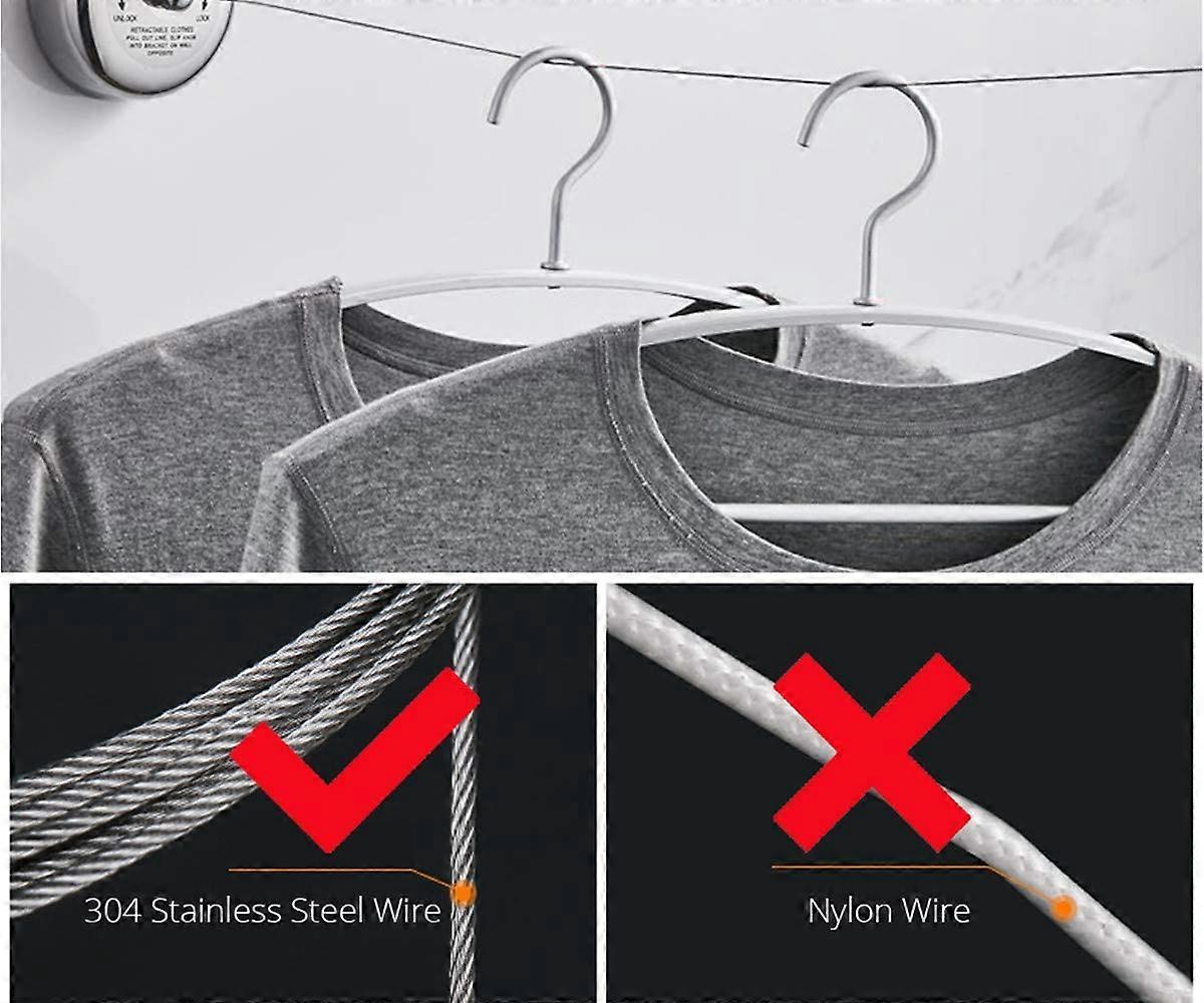 Retractable Clothesline 2.8m Retractable Clothesline with Adjustable ...