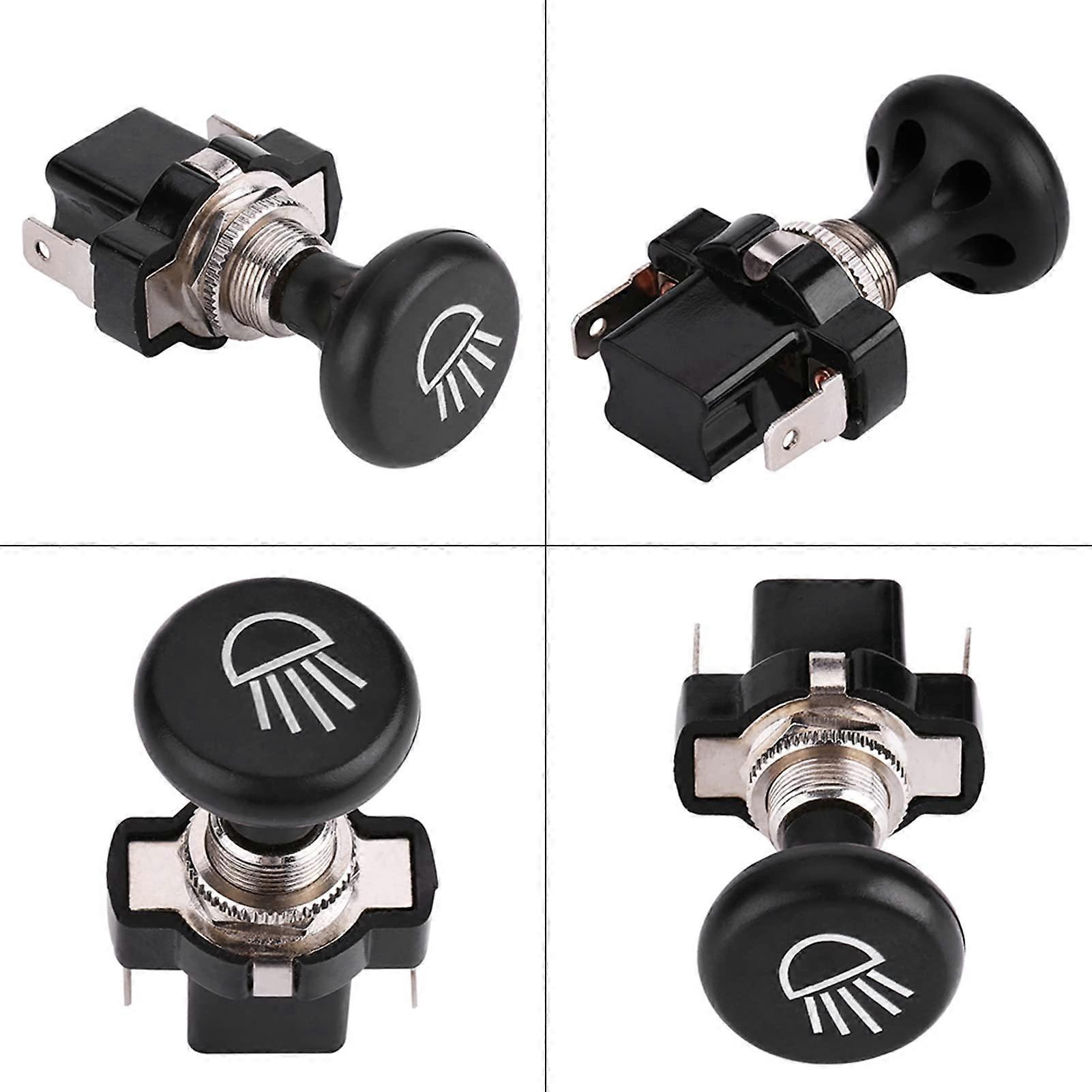 Push Pull Light Switch, 12V Black Headlight Switch with Emblem, Light Light Switch for Universal ...