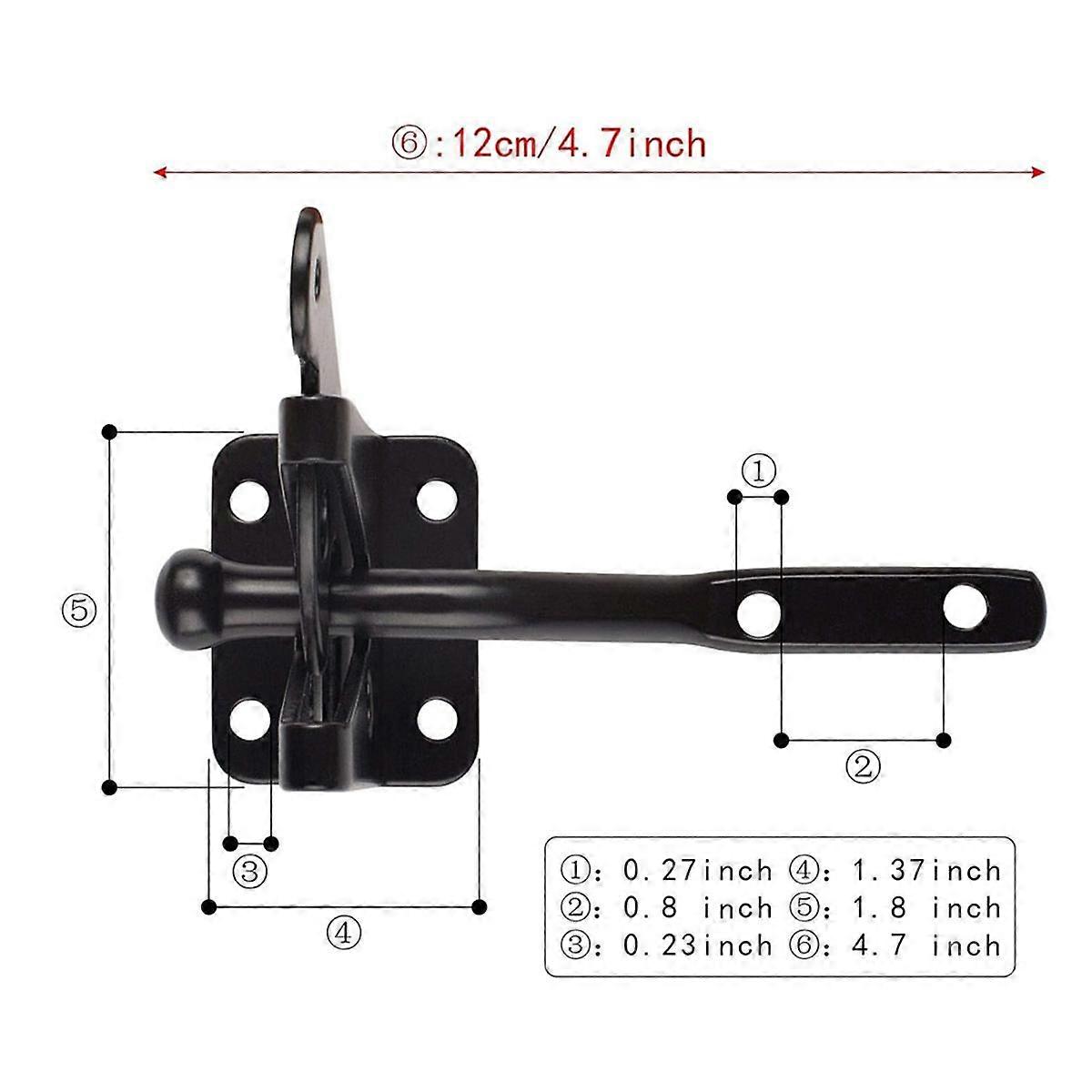 Self Locking Gate Latch for Wooden Fence Heavy Duty, Steel Spring Cable ...