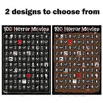 100 Horror Movies Scratch Off Poster for Halloween Large Cinema ...