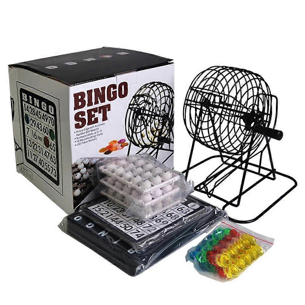 Deluxe Bingo Game Set with Bingo Cage Bingo Board Bingo Balls 18 Bingo ...