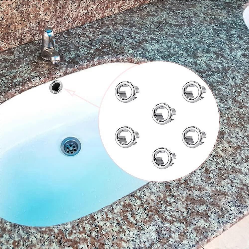 Sink Overflow Ring, Pack of 6 Universal Sink Overflow Cover, Sinking ...