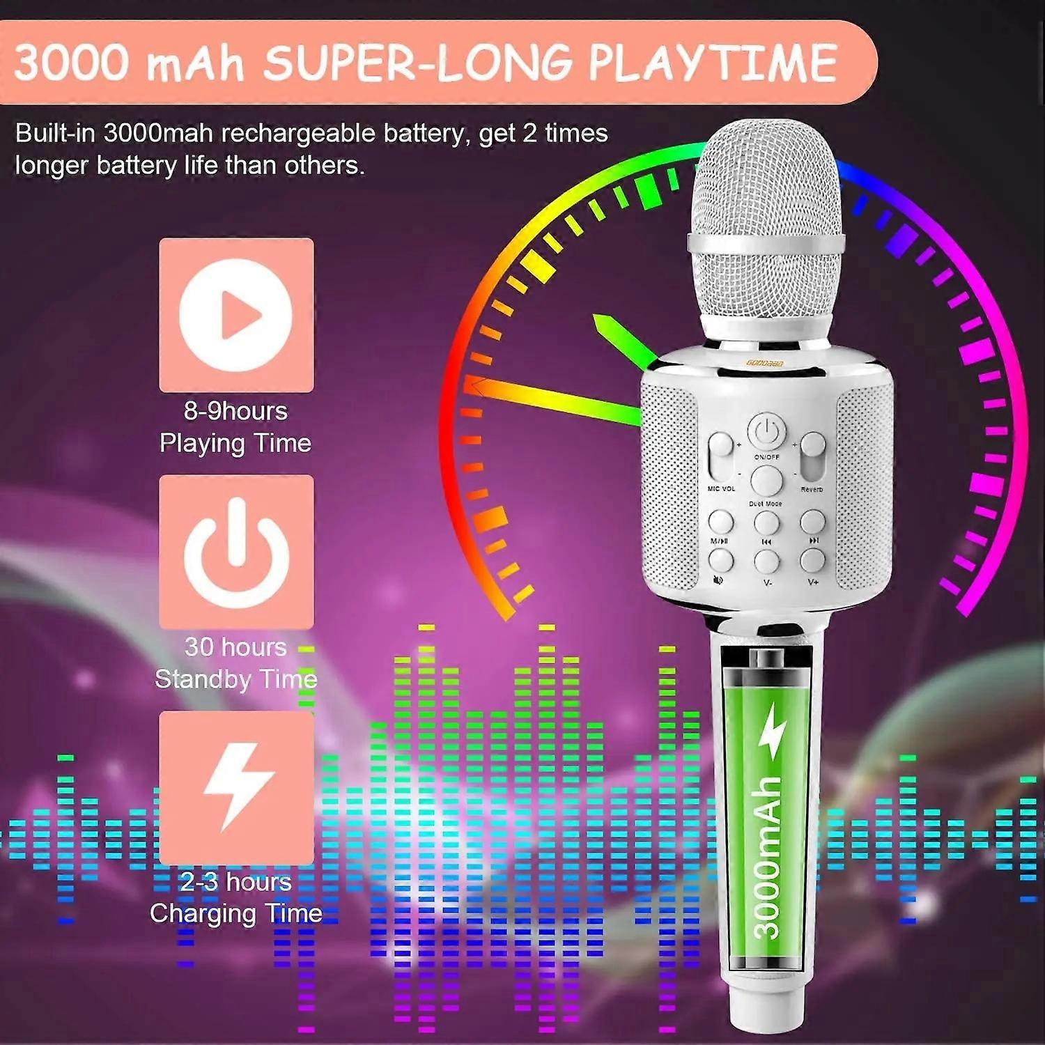 Bluetooth Microphone Karaoke Portable Home Wireless Singing Machine ...