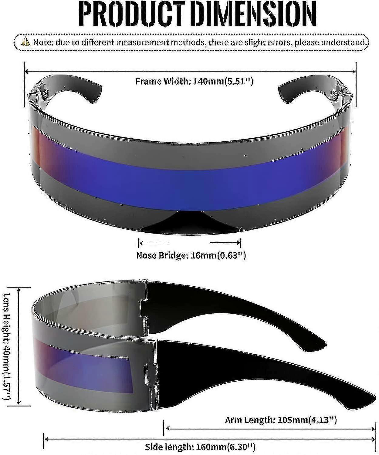 80s Futuristic Visor Cyber Sunglasses Men Women Futuristic Punk Style ...