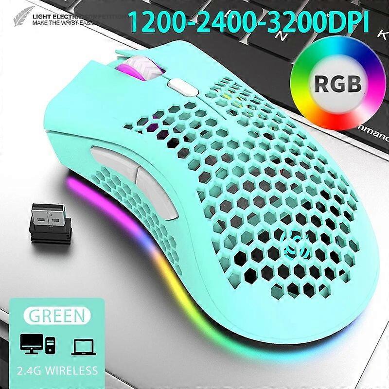 2.4G Wireless Mouse RGB Light Honeycomb Gaming Mouse Rechargeable USB ...