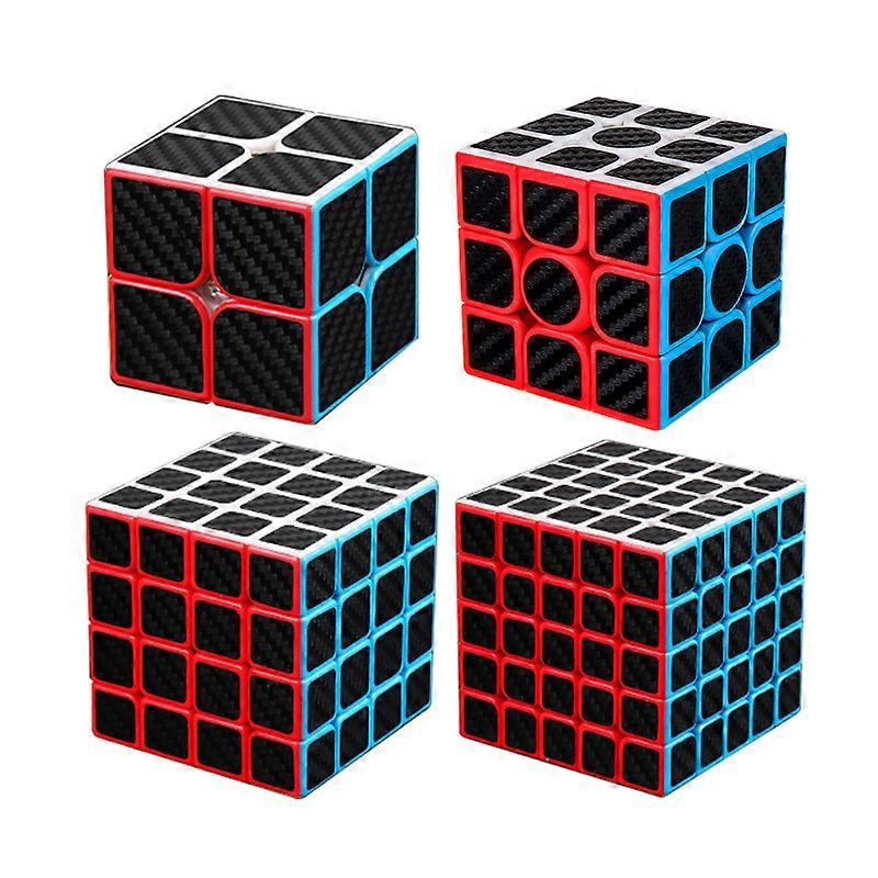 MOYU MeiLong 3x3x3 4x4x4 Magic Cube Multicolor Carbon Fiber Stickers ...