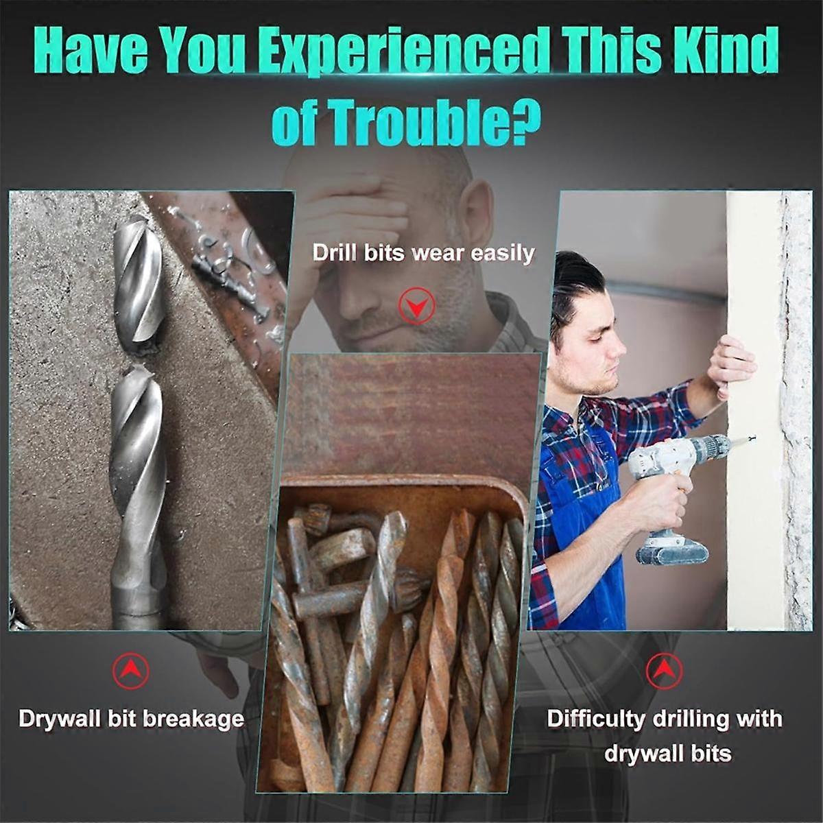 50 Pieces Drywall Drill Bits, 1/8 Inch, for Wood and Plastic, Drywall ...