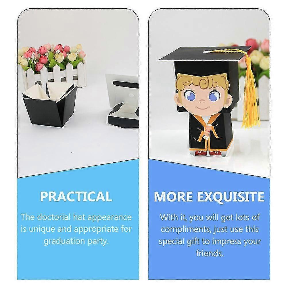 20pcs Graduation Candy Boxes Party Favor Boxes Doctoral Cap Gift Cases ...