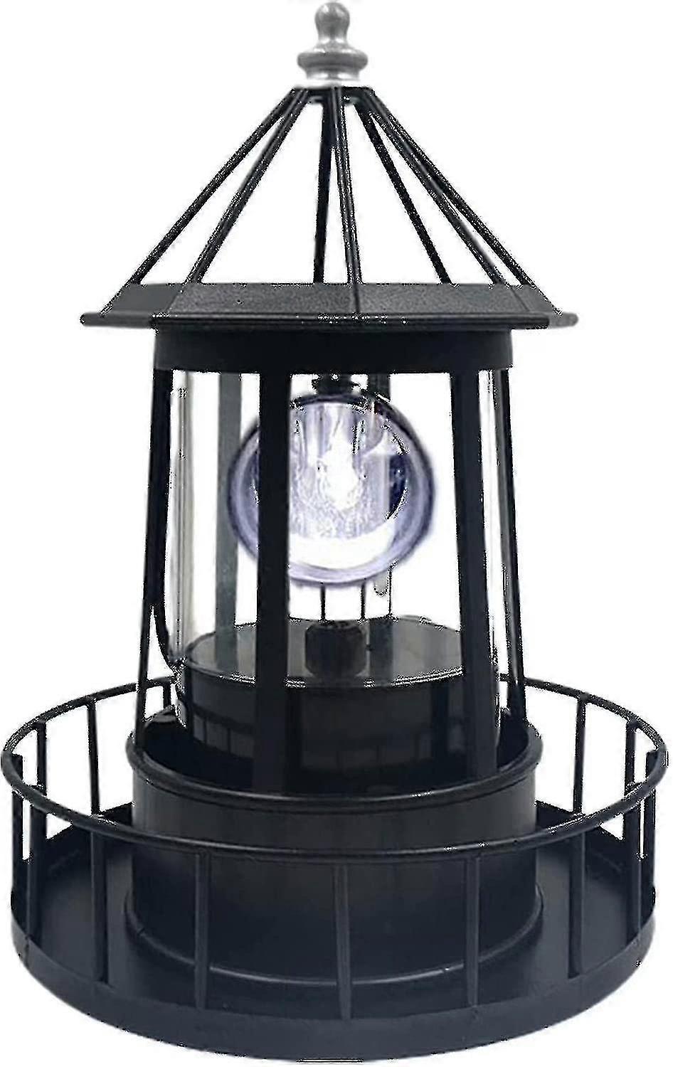 Led Solar Powered Lighthouse, 360 Degree Rotating Lamp Courtyard ...