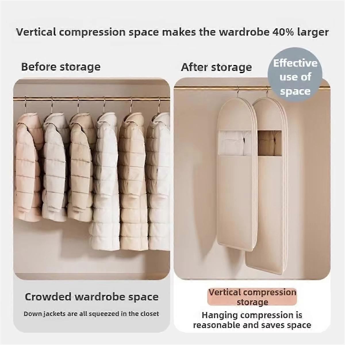 Down Jacket Compressed Dust Cover Wardrobe Clothes Dust Bag Household ...