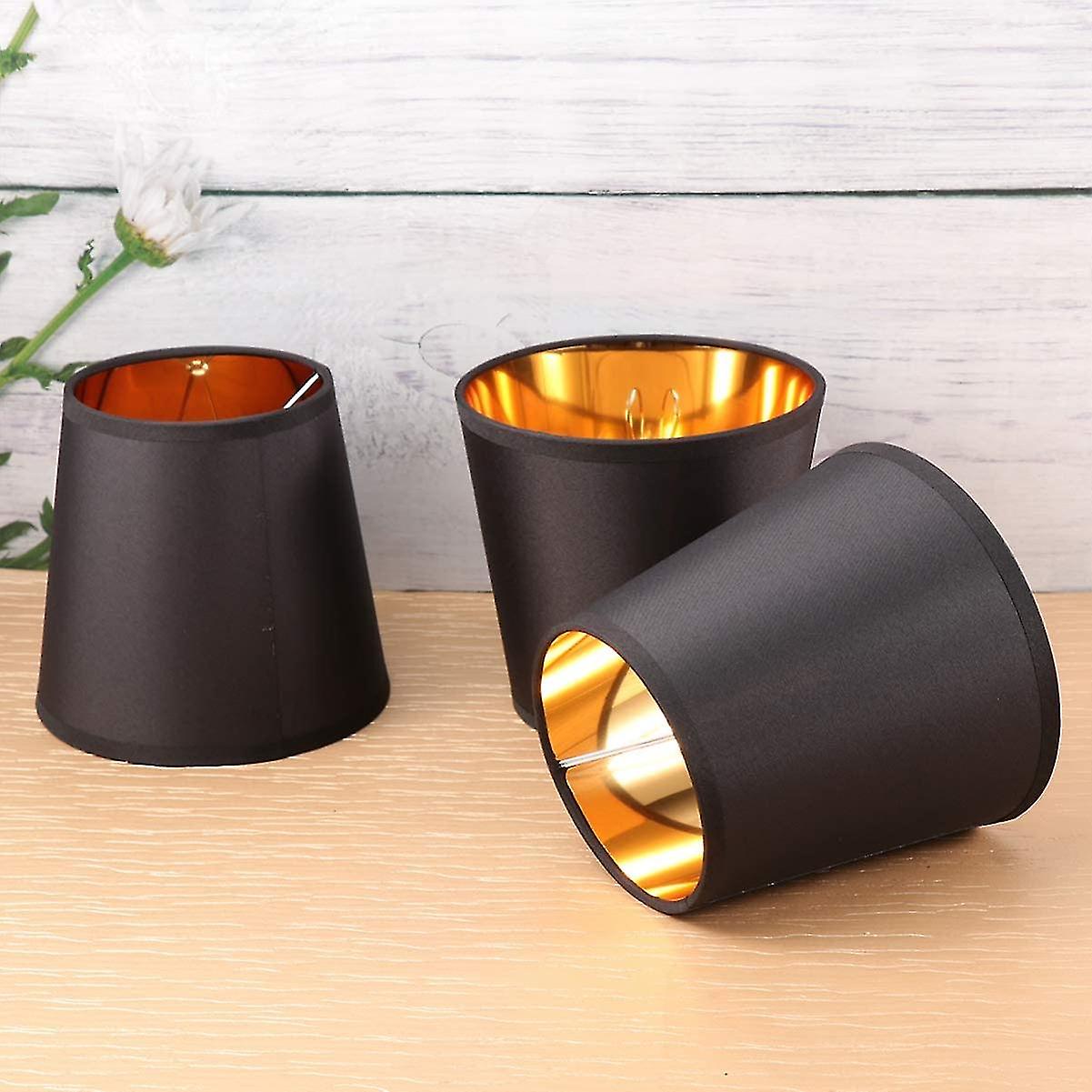 Black Lamp Shades With Gold Lining Clip On Light Shades Candle ...
