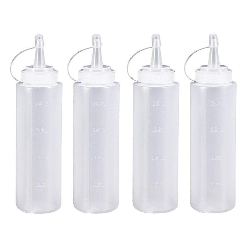 Squeeze Spice Bottles With Closure Condiment Dispenser 200ml (pack Of 4 ...