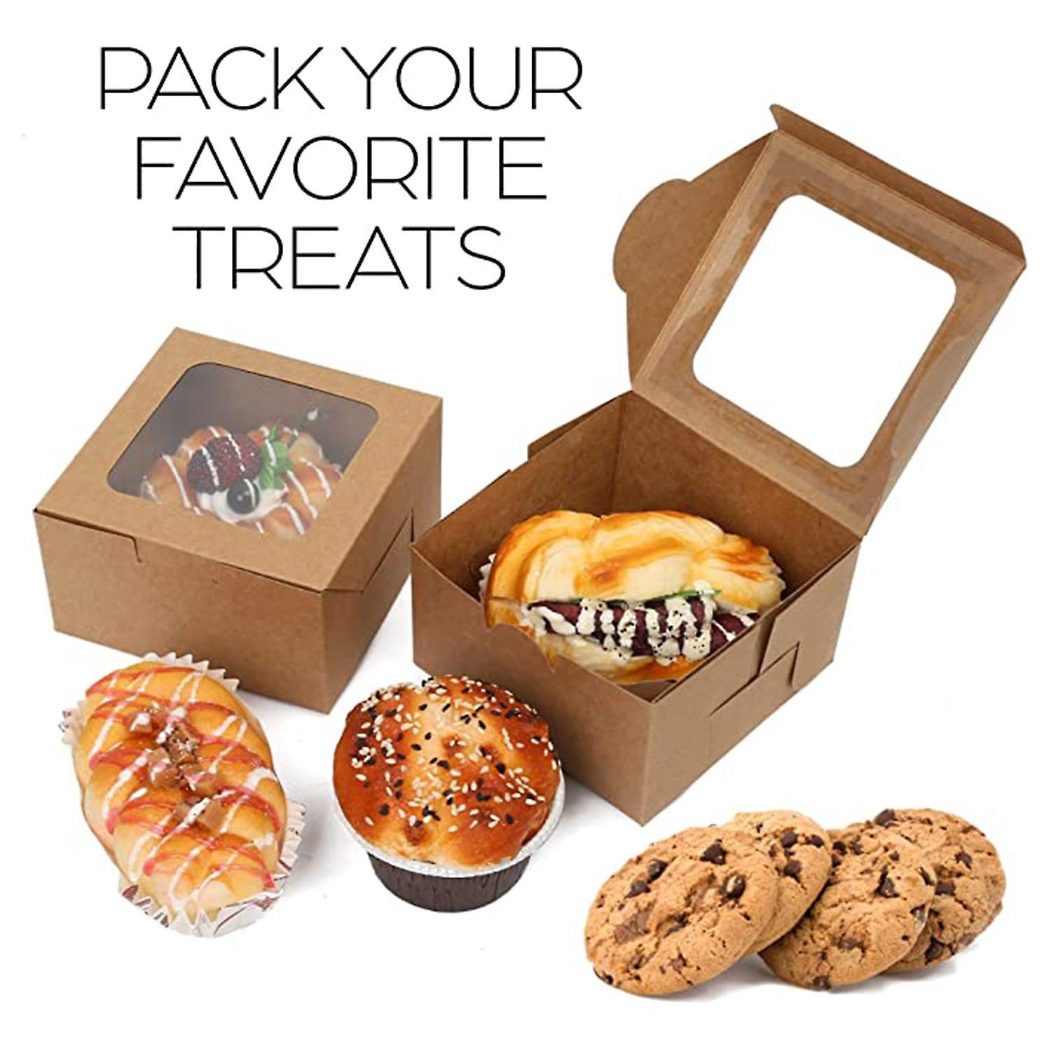 ZHOUBA 10Pcs Bakery Boxes Window Design Dustproof Disposable Square ...