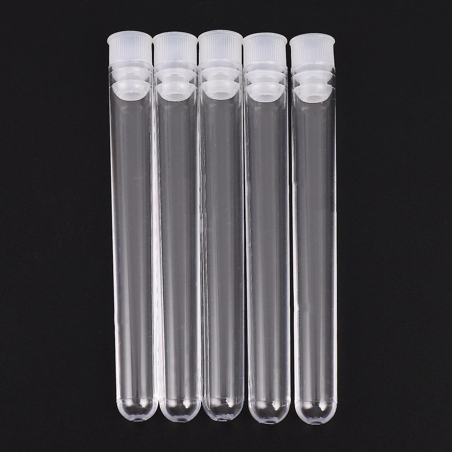 100pcs Clear Tube With Cap 12x100mm U- Bm Transparent Tube Lab | Fruugo UK