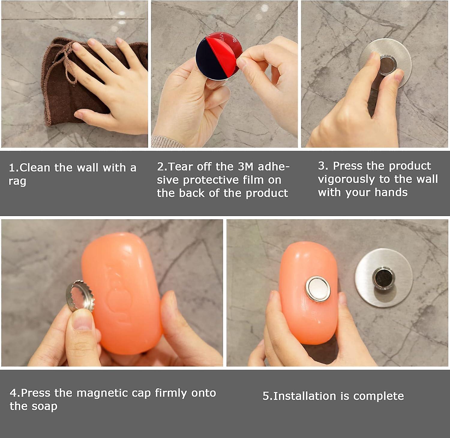 2 Pieces Stainless Steel Magnetic Soap Dish, Wall Mounted Kitchen and ...