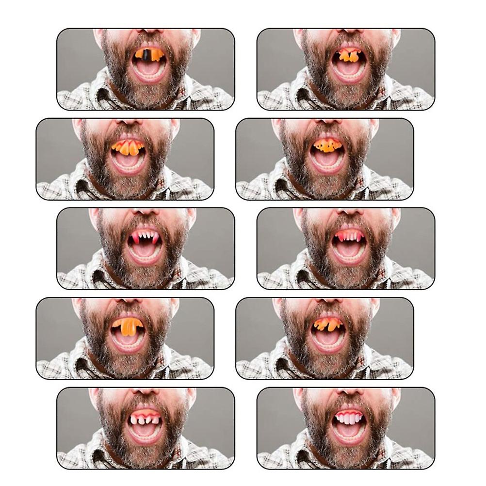 2024 10 Pcs Halloween Ugly Teeth Funny Party False Rotten Teeth Prop ...