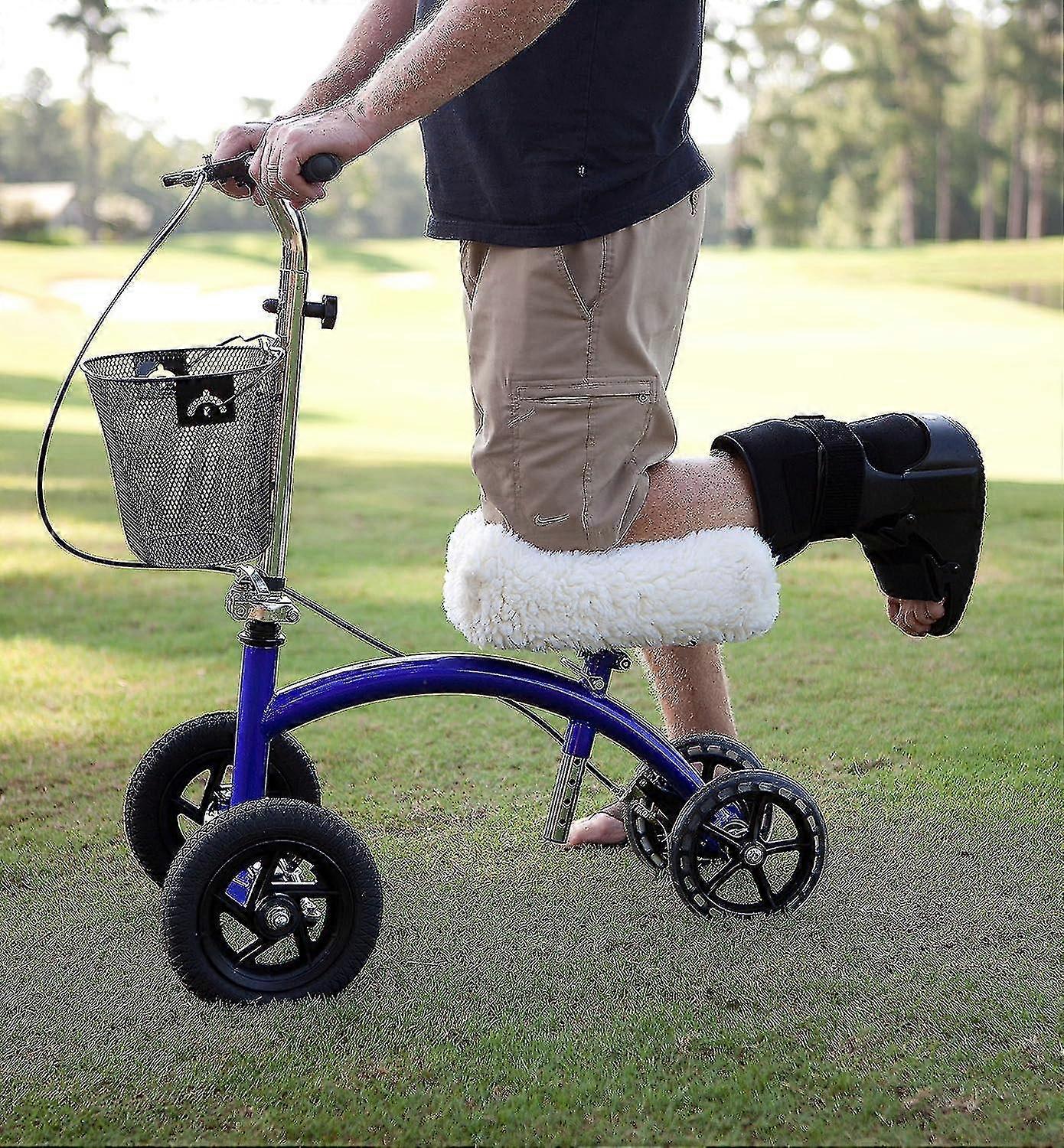 Deluxe Plush Synthetic Sheepskin Knee Walker Kneepad Cover with Thick ...