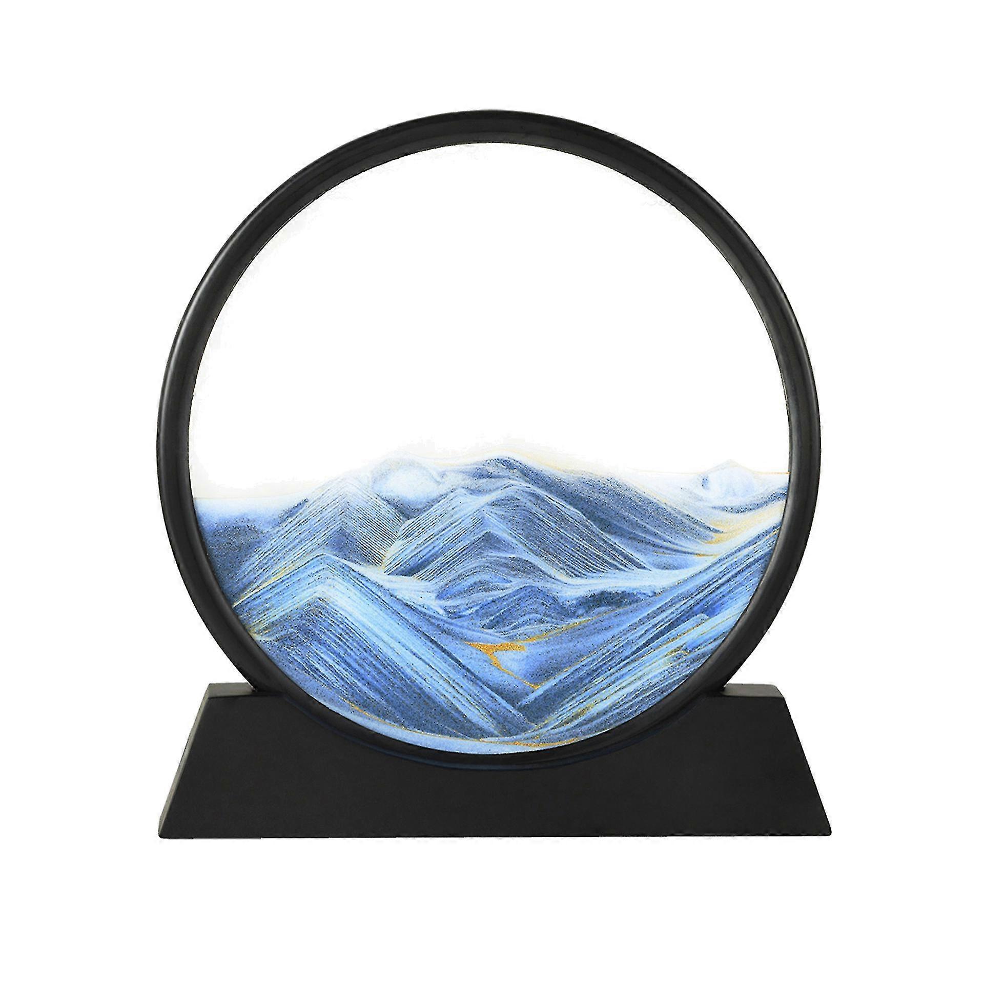 Moving Sand Art Picture Round Glass 3d Deep Sea Sandscape Flowing Sand ...