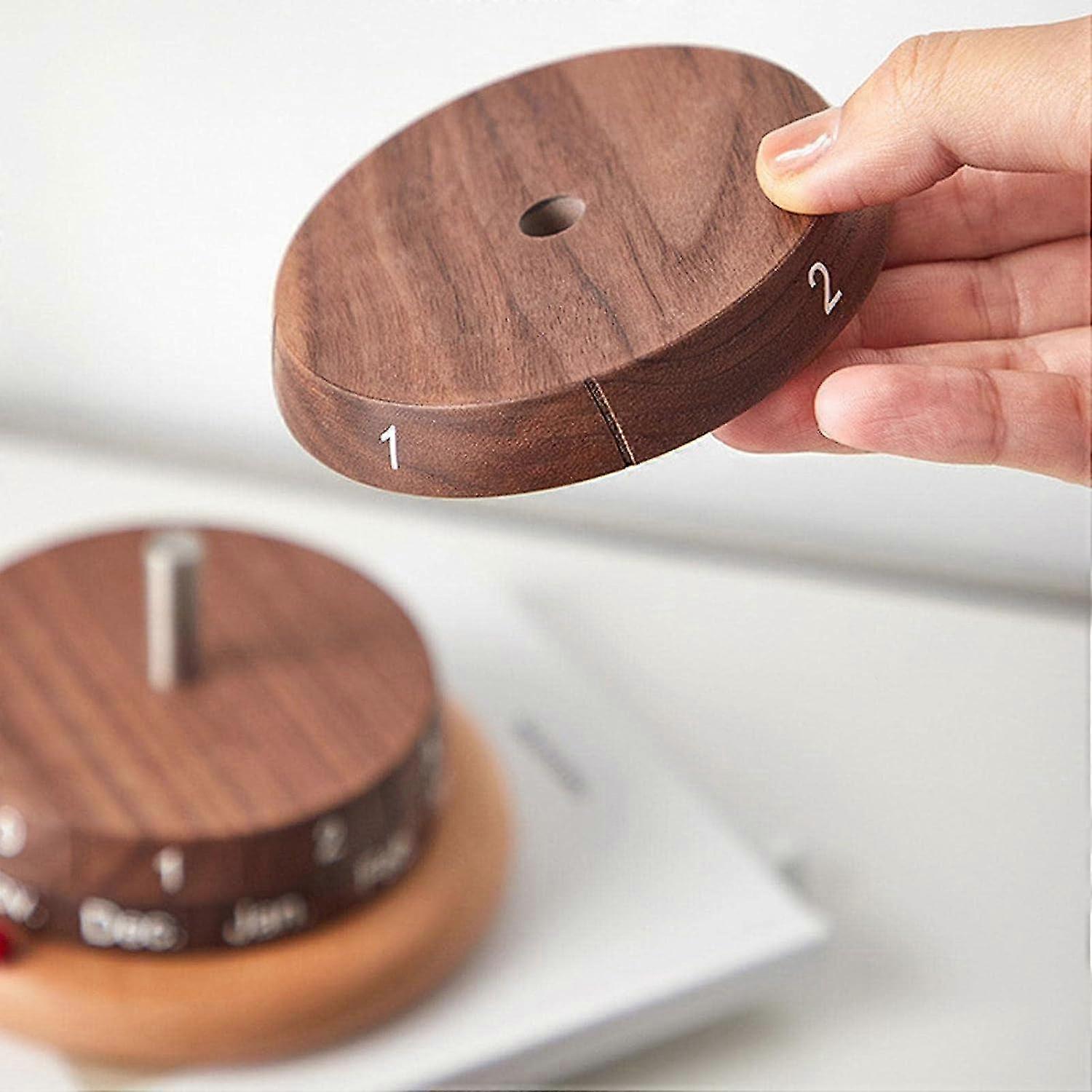 Wooden Permanent Calendar, Planet Shaped Wood Permanent Calendar, Month ...