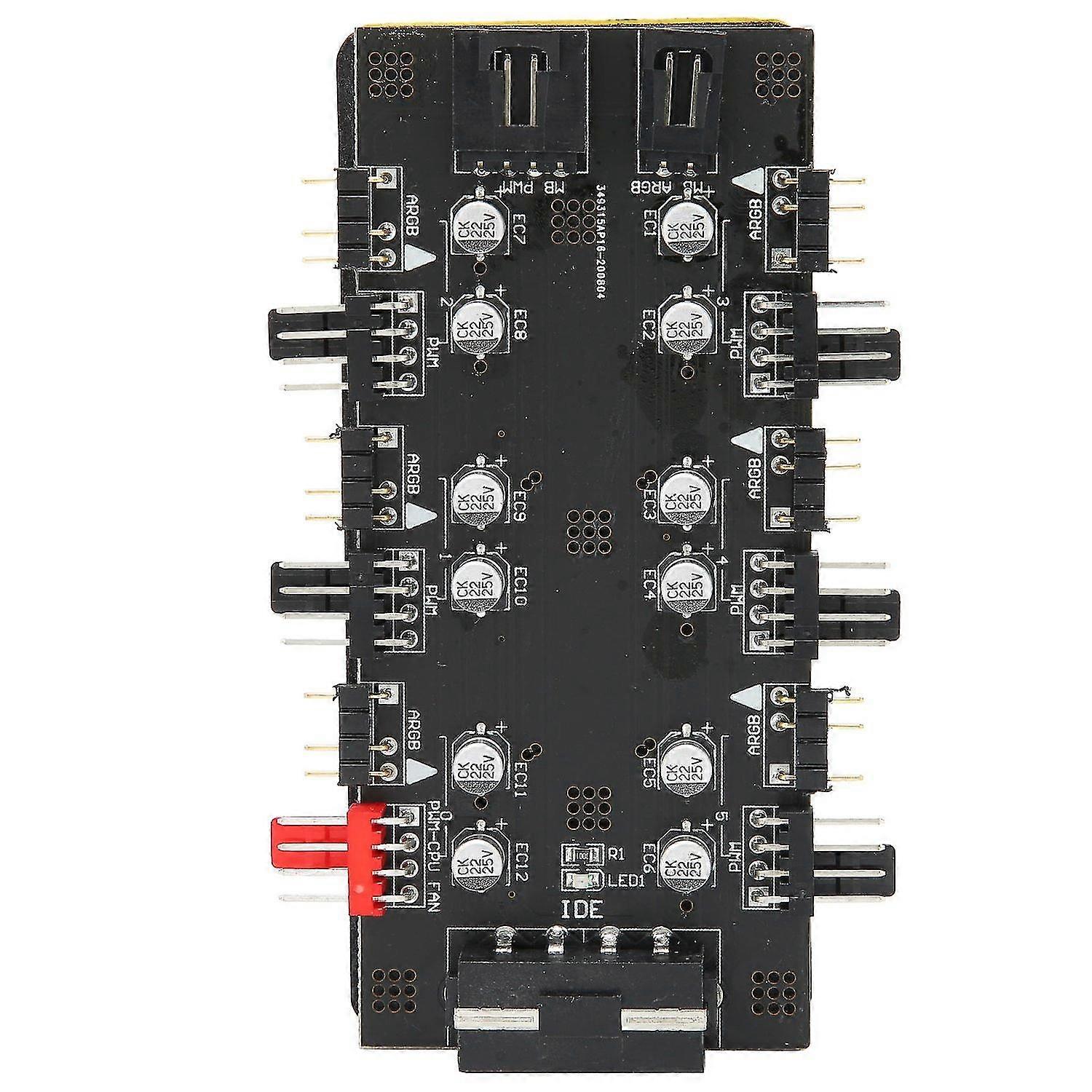 6 Way Splitter Hub 4PIN PWM Speed Regulation 3PIN ARGB Light Control ...