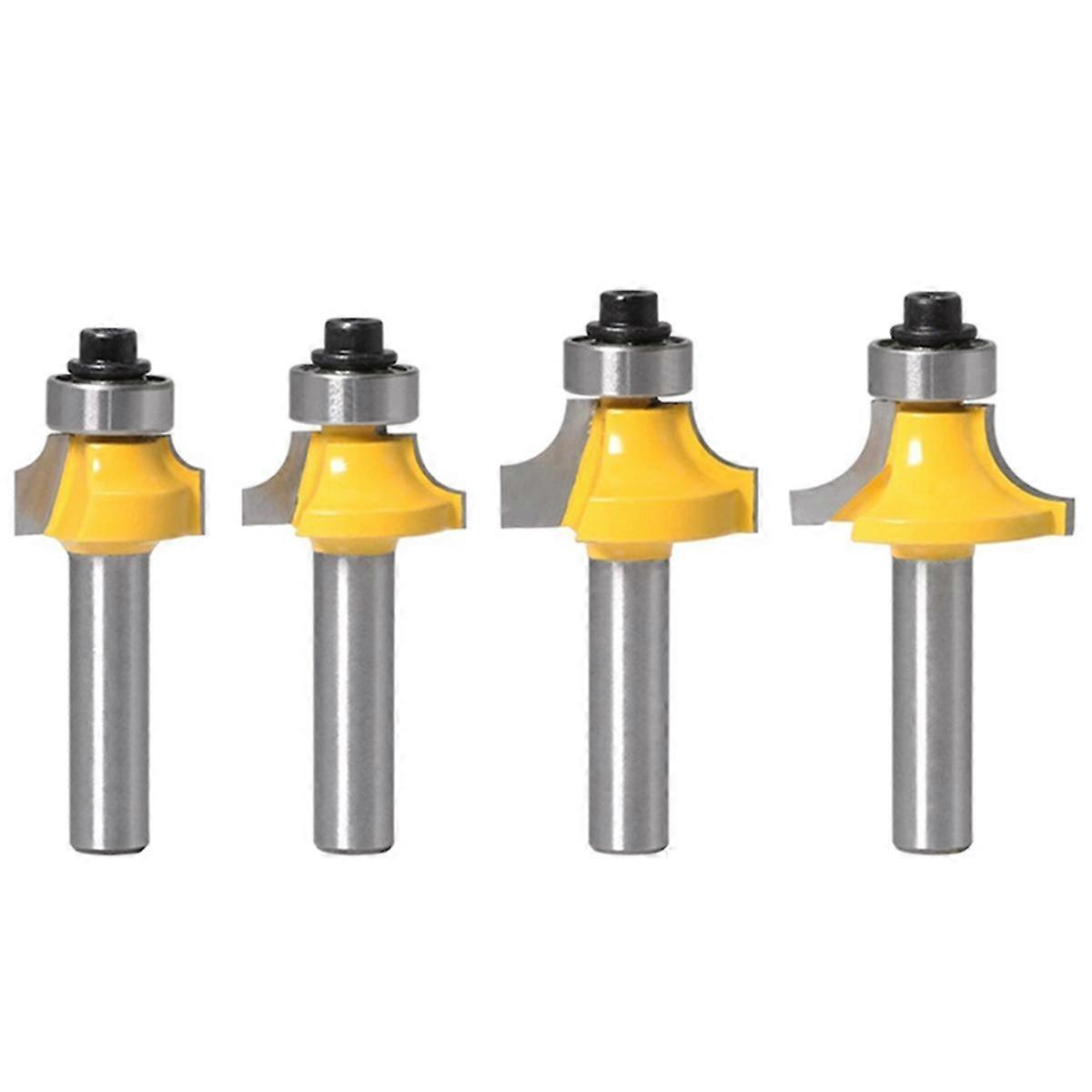 4Pcs 8mm Shank Roundover Router Bit Set-Woodworking Milling Cutter for ...
