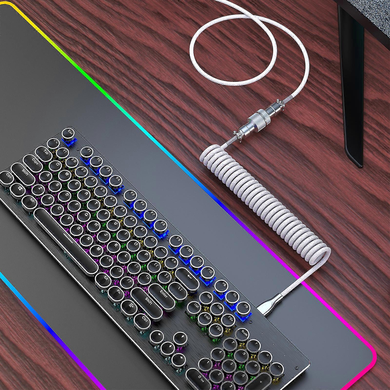 Type C USB Cable Mechanical Keyboard Coiled Cable Mechanical Keyboard ...