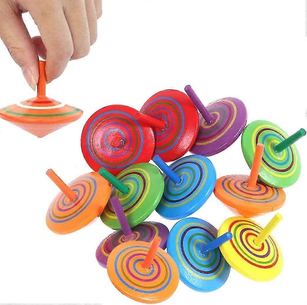 Wooden Spinning Tops, 30 Pieces Spinning Tops Toys for Kids, Mini ...