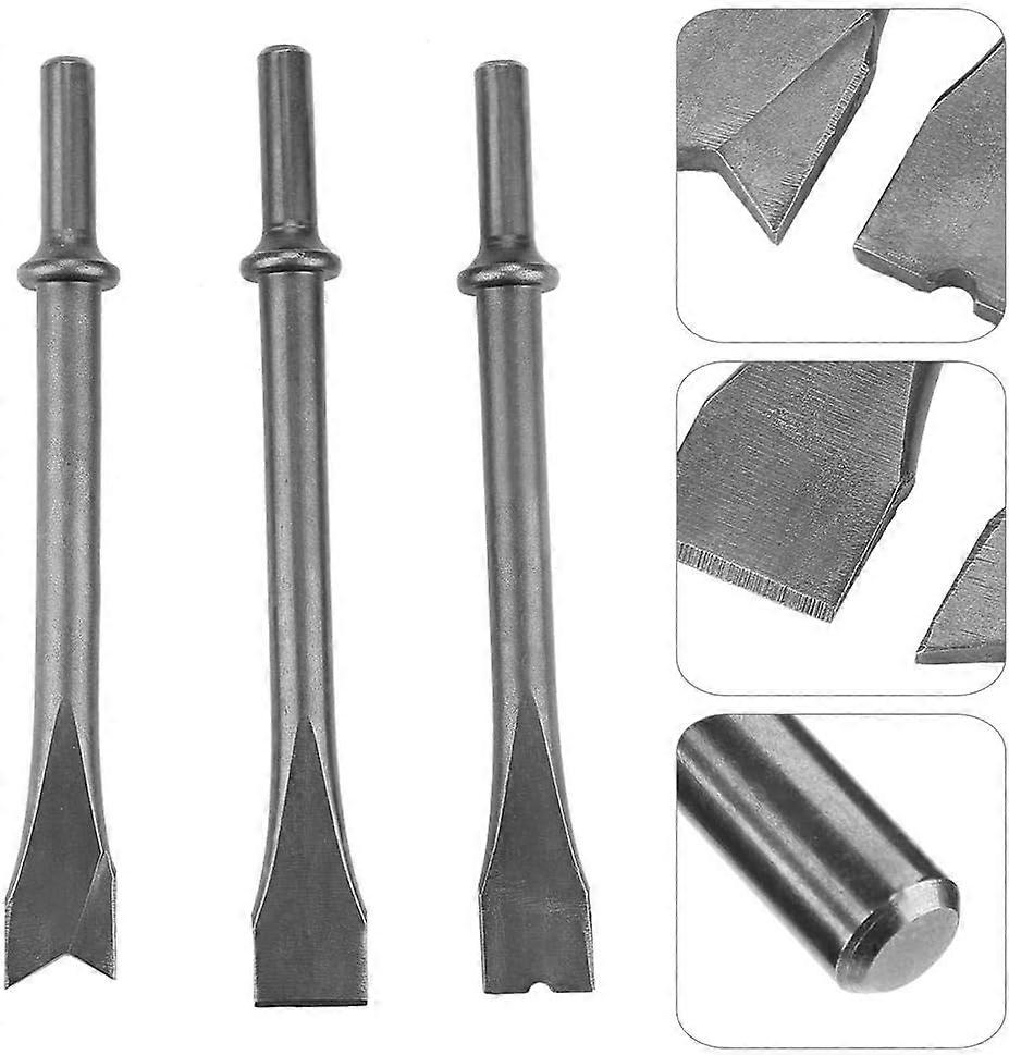 3Pcs Air Hammer Pneumatic Chisel Set Extra Long Hammer Pneumatic Drill Bit KJA | Fruugo UK