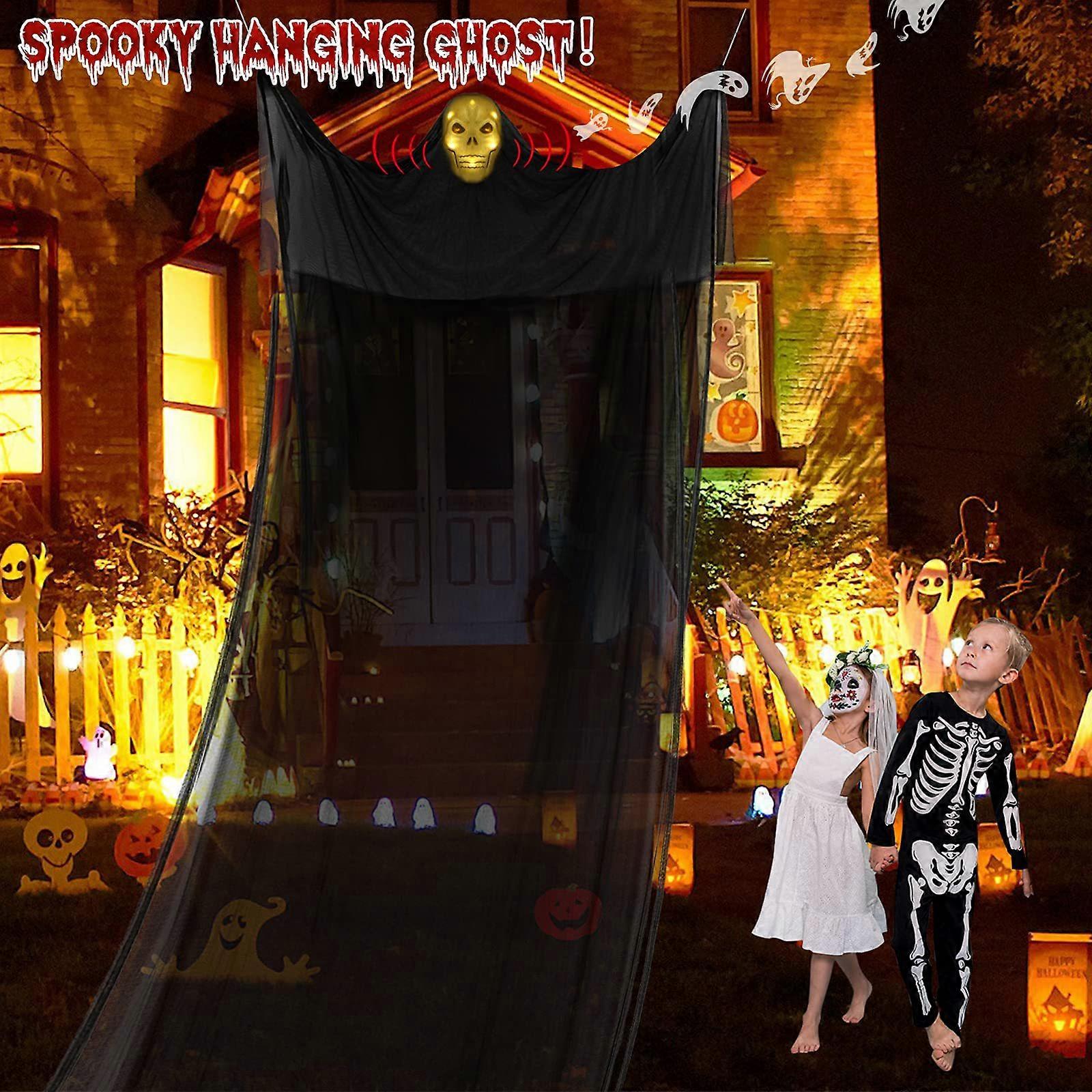 Halloween atmosphere layout voice-activated luminous gauze hanging ...