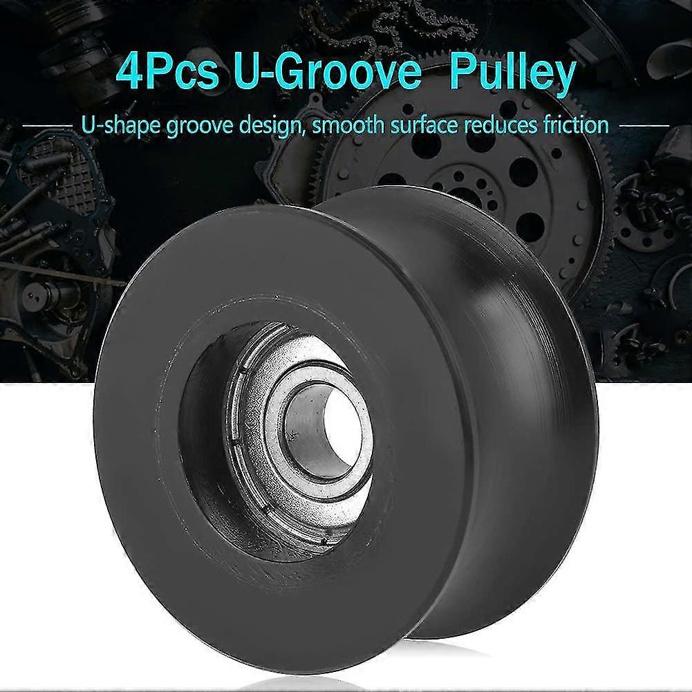 Nylon Coated U-groove Guide Pulley Wheel Roller Bearing, U Type Groove Pulley Rail Ball Bearing ...