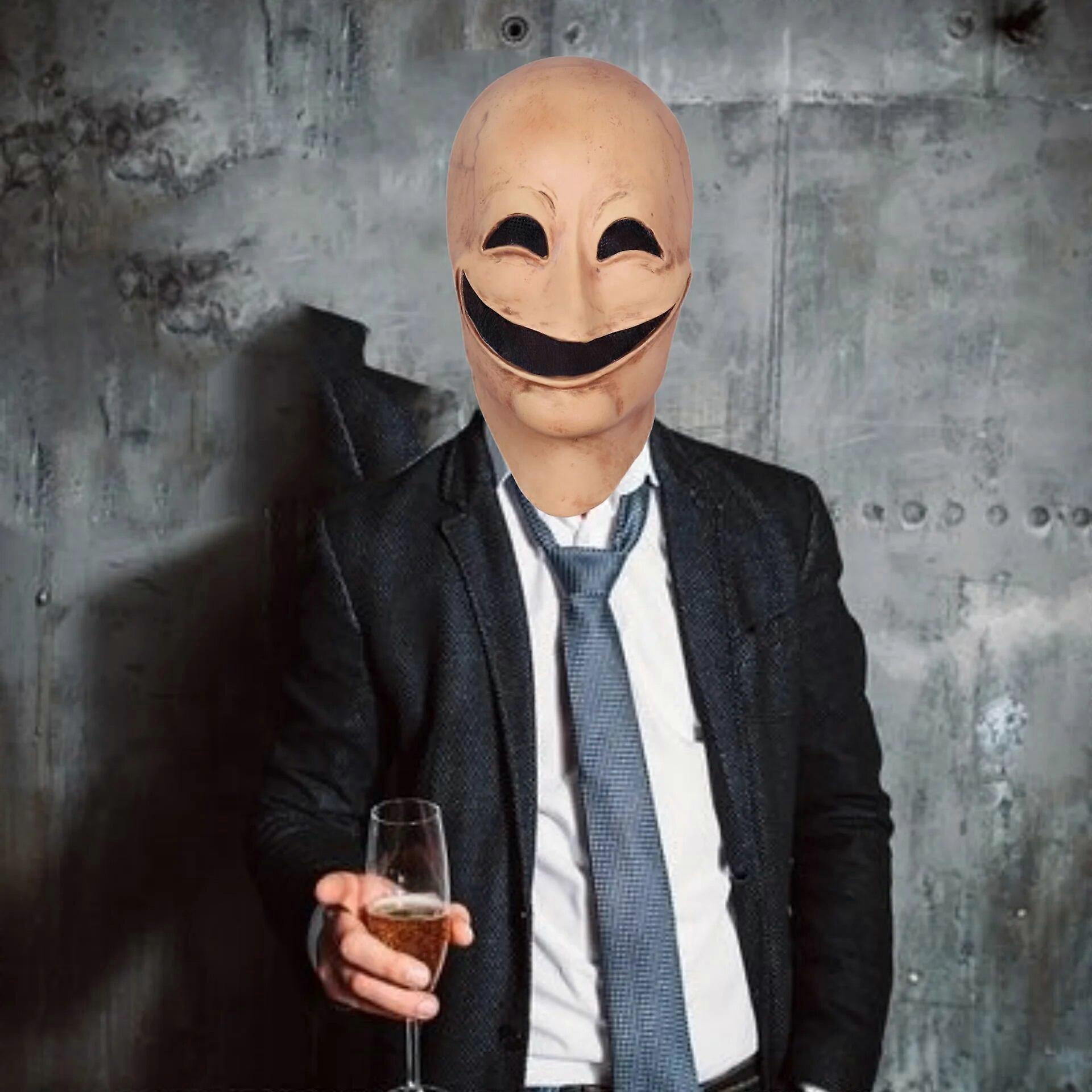 Smile No Face Man Latex Mascara Full Head Horror Faceless Disguise ...