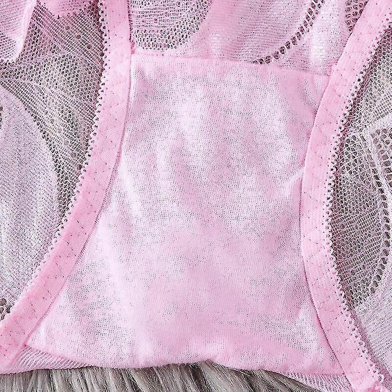 Sexy Women Underwear Panties Lace Mid-waist Briefs Female Translucent ...