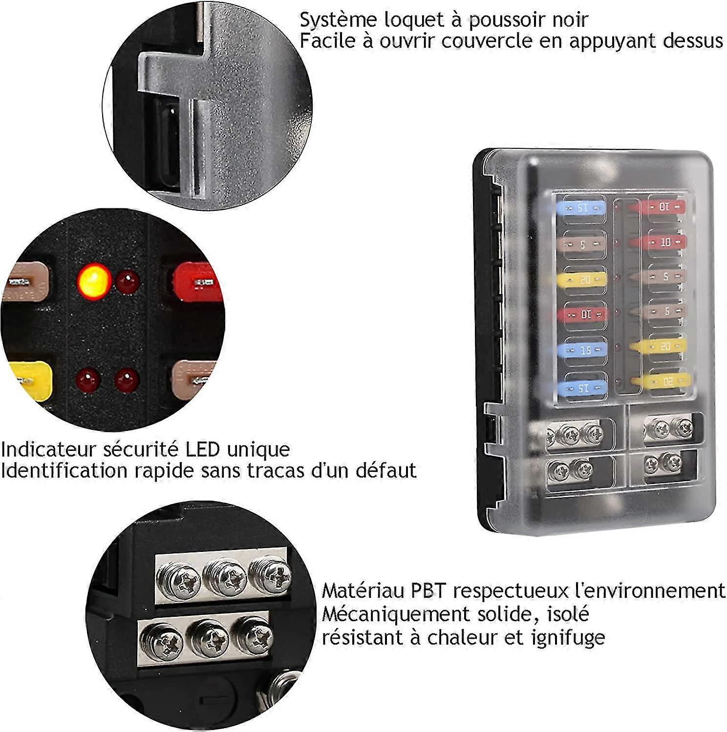 Atc/ato Blade Fuse Blocks, Car Fuse Holder, 12 Way Car Fuse Box With ...