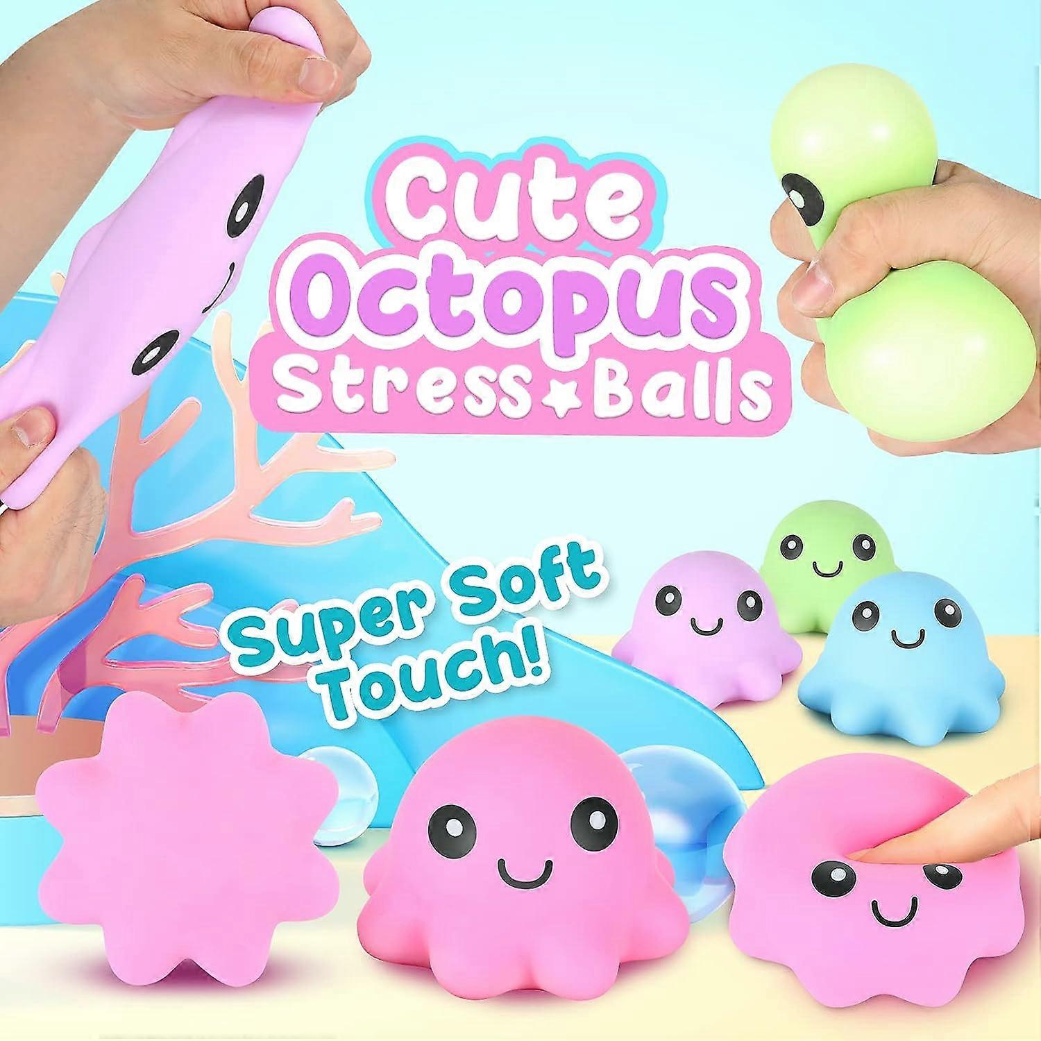 Stress Ball voor kinderen, Octopus Nedo Soft Fidget Stress Ball 4 Pack ...