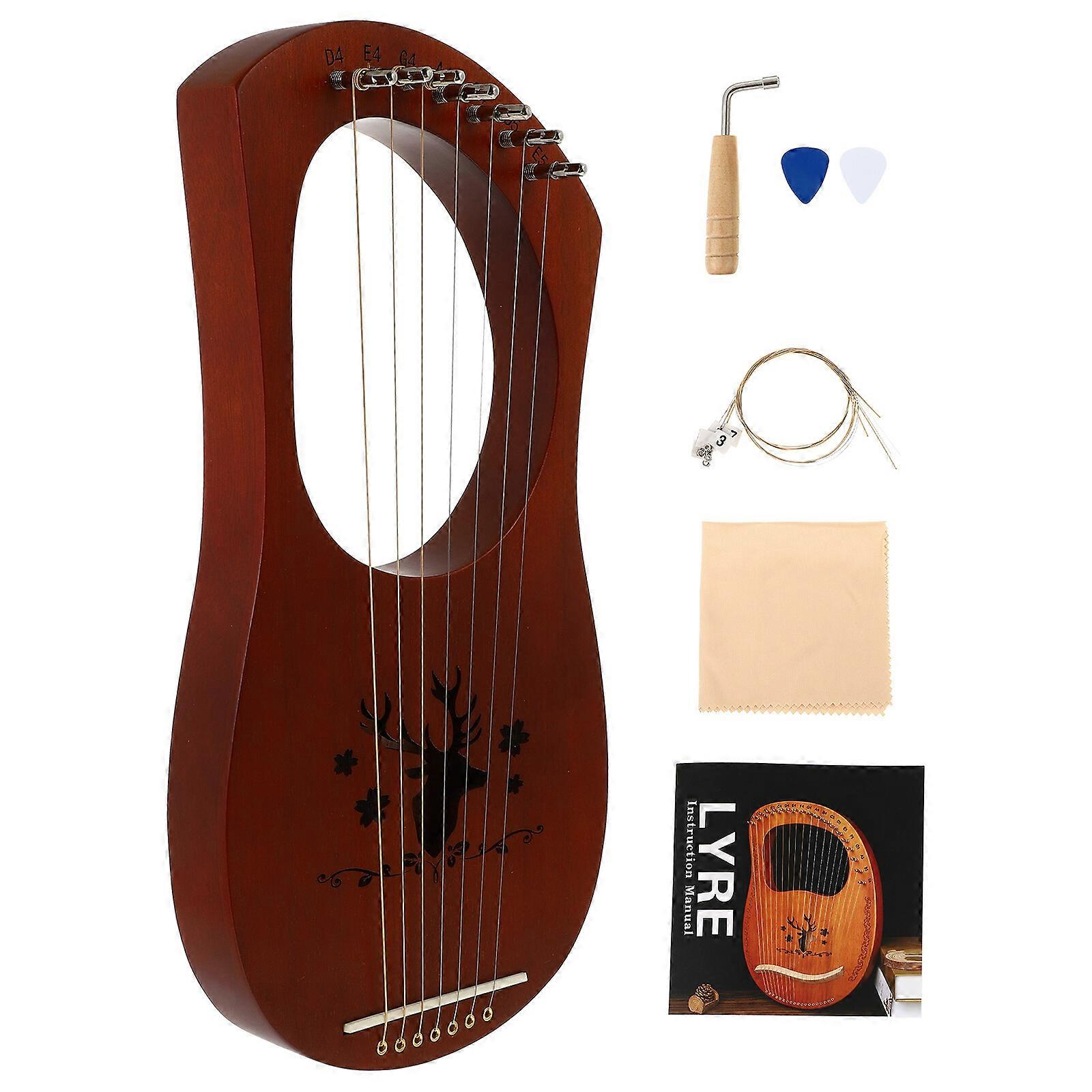 1 Set Lyre Harp Supply 7 Strings Harp Lyre Harp Ancient Style Lyre Harp ...