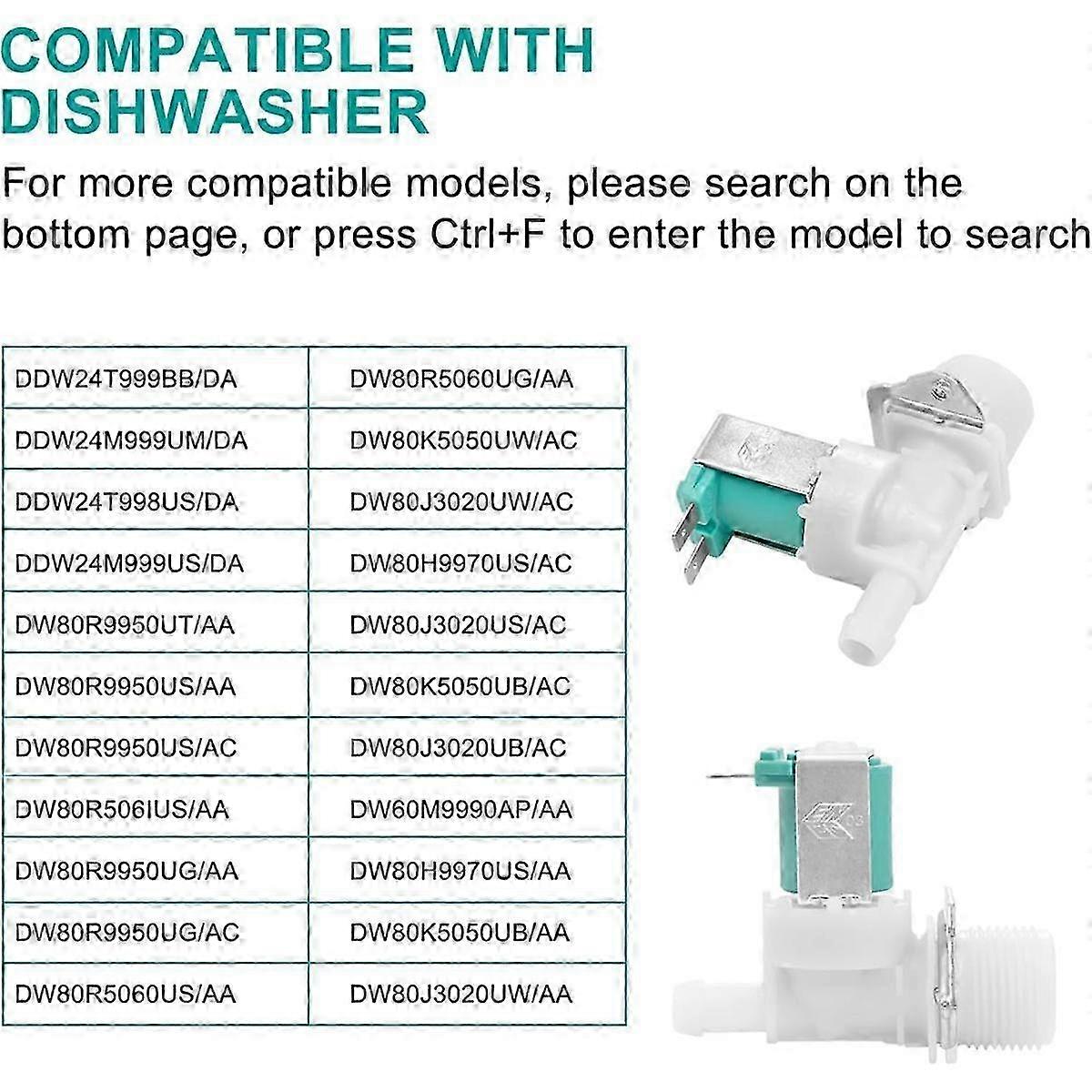 DC62-30314L Dishwashers Water Inlet Valve Assembly compatible with Dish ...