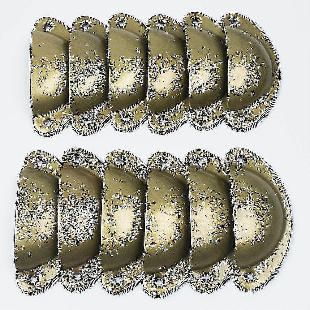 12 Pieces Retro Door Handle, Brass Cup Handles Kitchen Drawer Cabinet ...