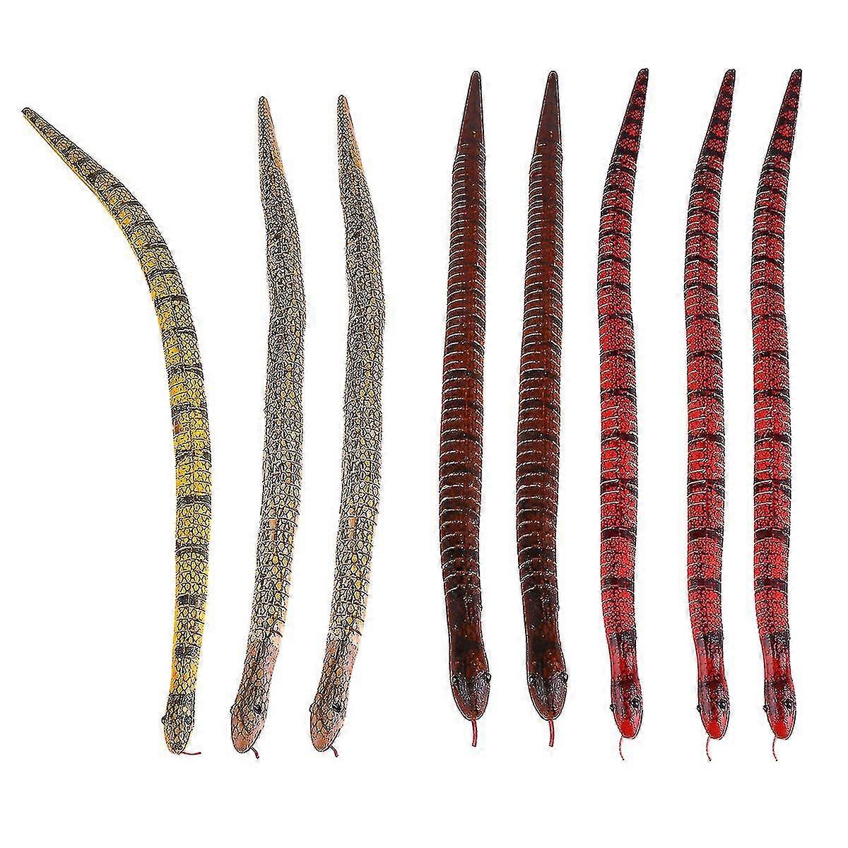 8 Pcs Bendable Toys Wooden Snakes Lifelike Wood Snake Wood Snake Toy ...