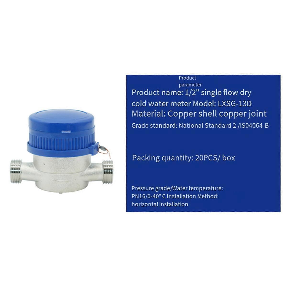 Garden Use Flow Water Meter Water Clock Garden Calibrated Brass Water ...